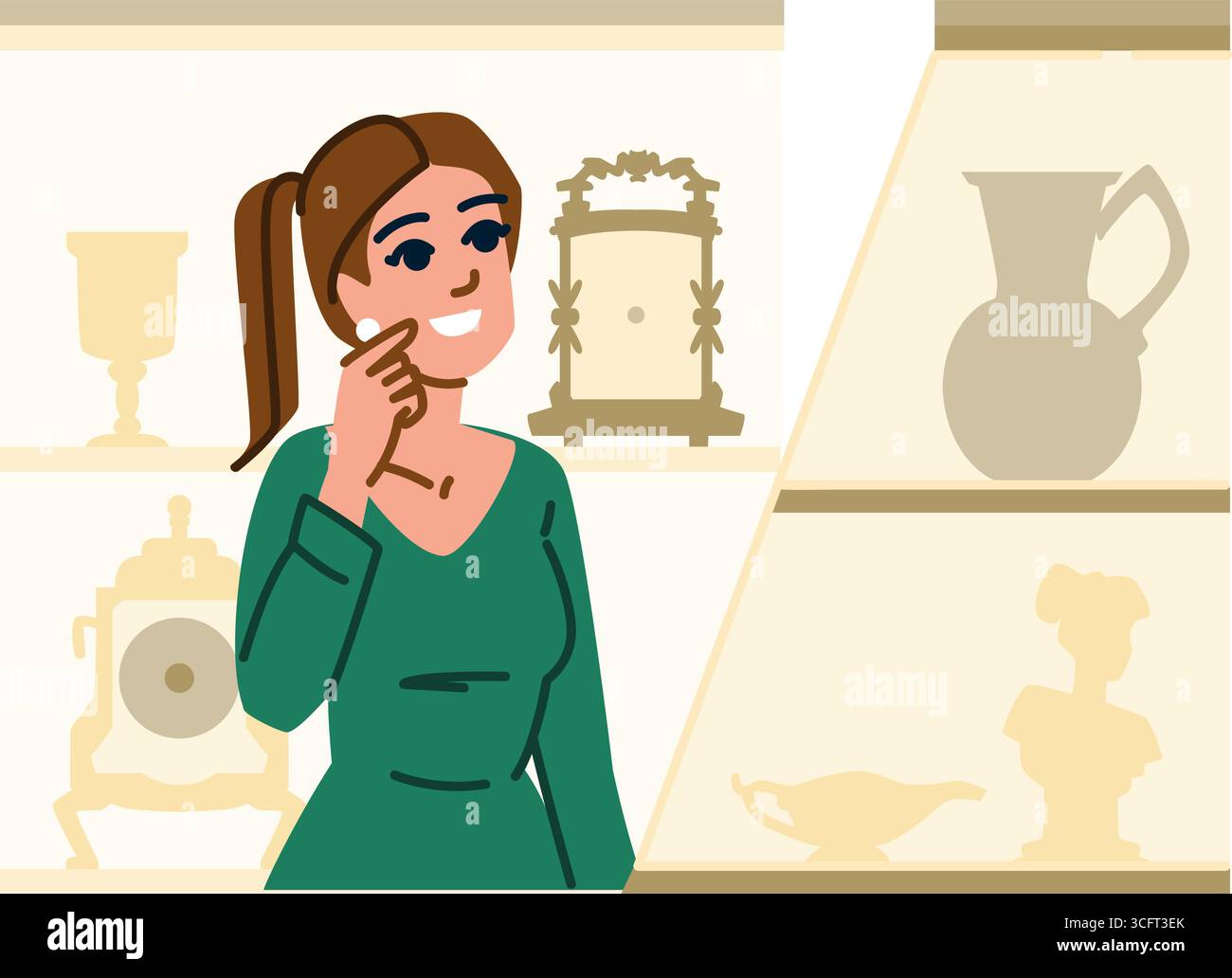 Woman looking in store Stock Vector Images - Alamy