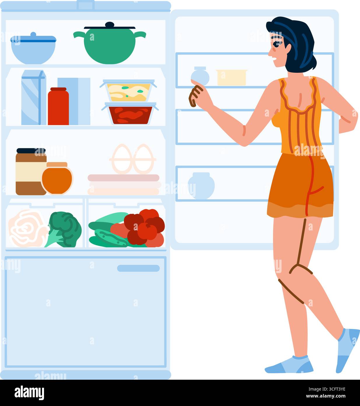 Refrigerator milk products in Stock Vector Images - Alamy