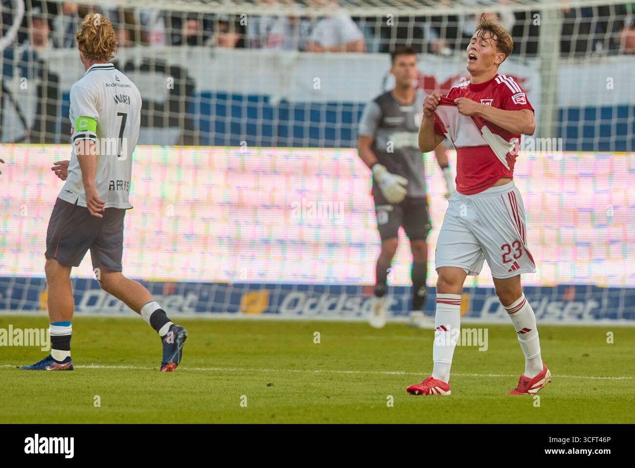Vejle Boldklub's Lasse Floe during the super league match between AGF ...