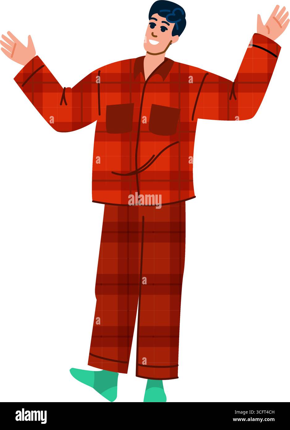 Weekend rest man stretching Cut Out Stock Images & Pictures - Alamy