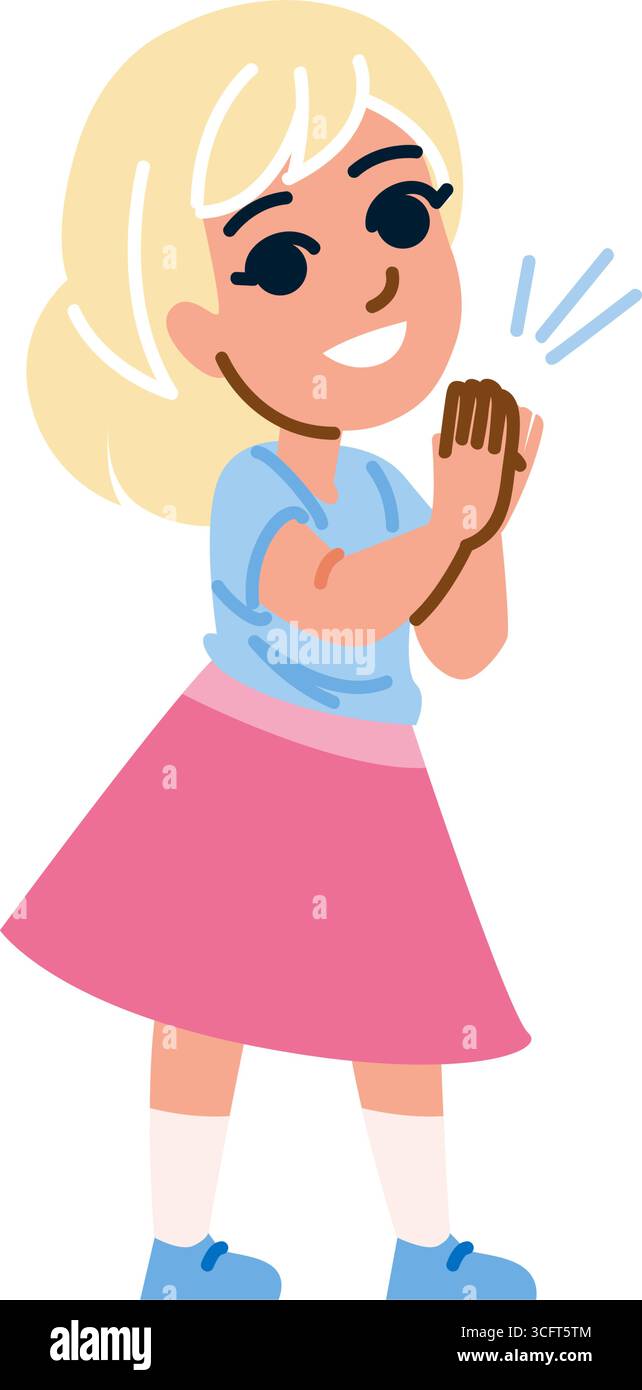 Happy girl clapping hands and smiling, showing appreciation Stock ...