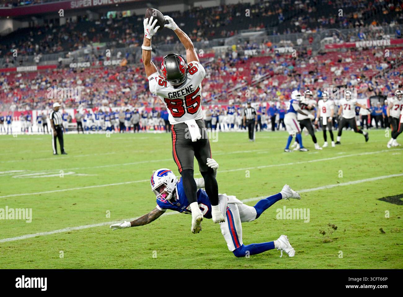 Tampa Bay Buccaneers wide receiver Garrett Greene (85) makes a ...