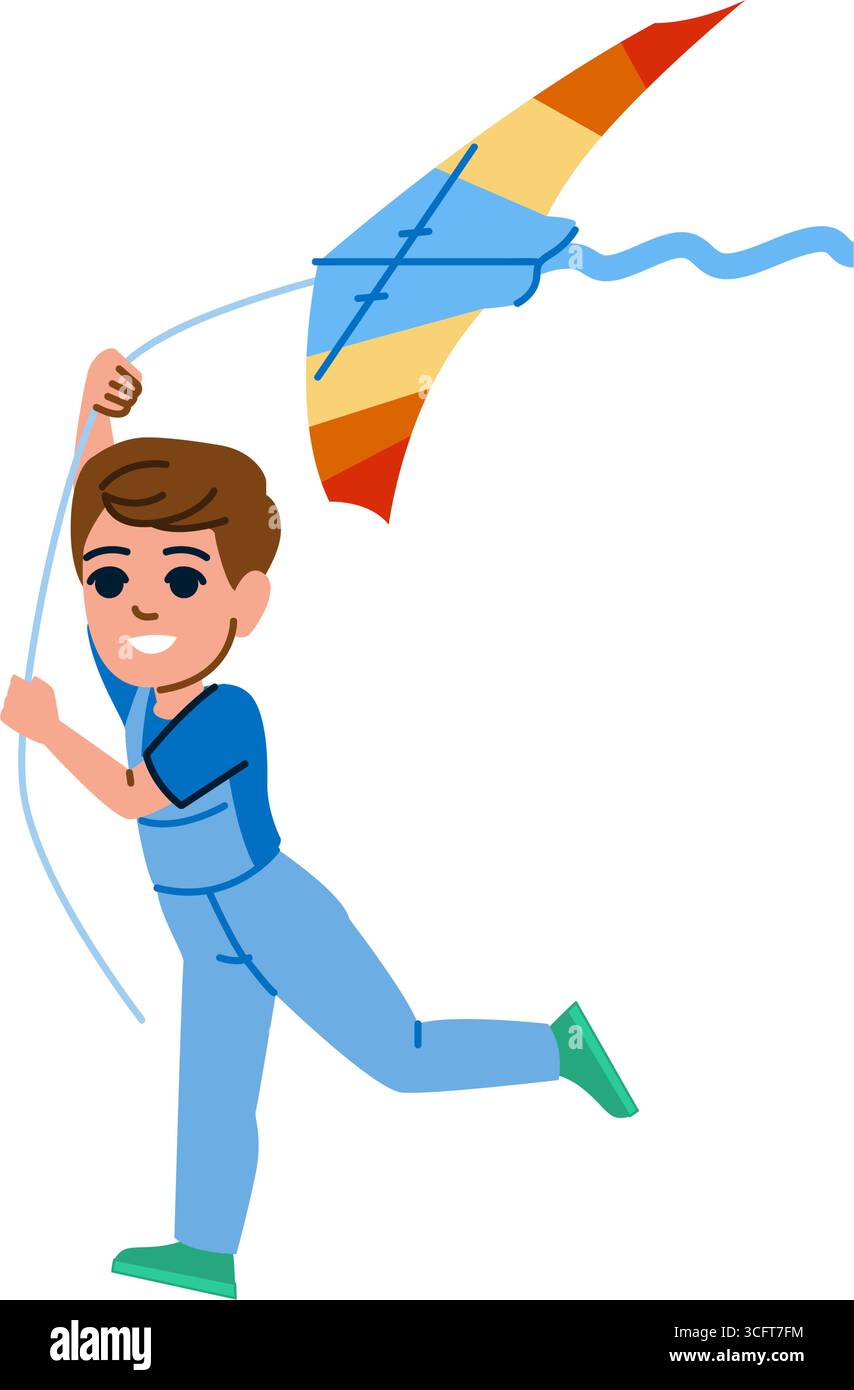 Boy child park field playing toy Stock Vector Images - Alamy