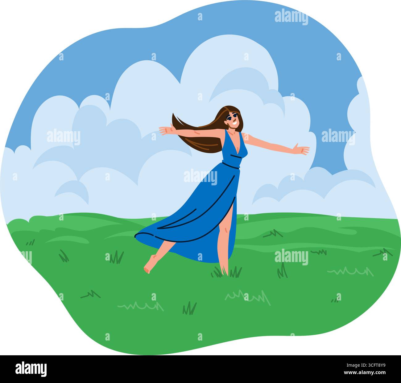 Woman dancing open arms Stock Vector Images - Alamy