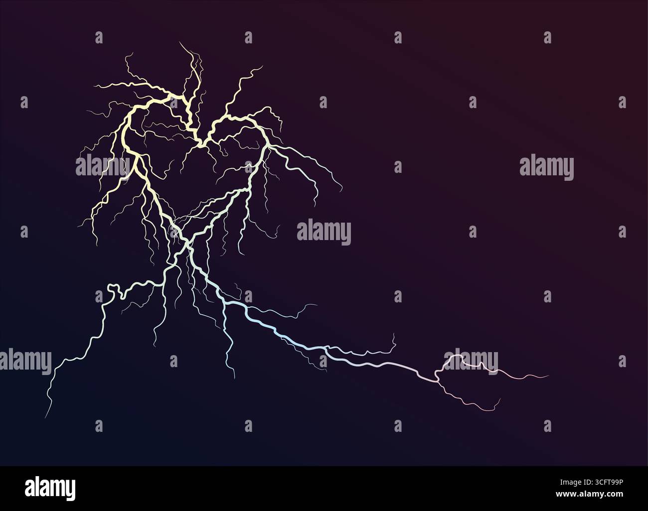 The lightning strike in the night sky Stock Vector Image & Art - Alamy