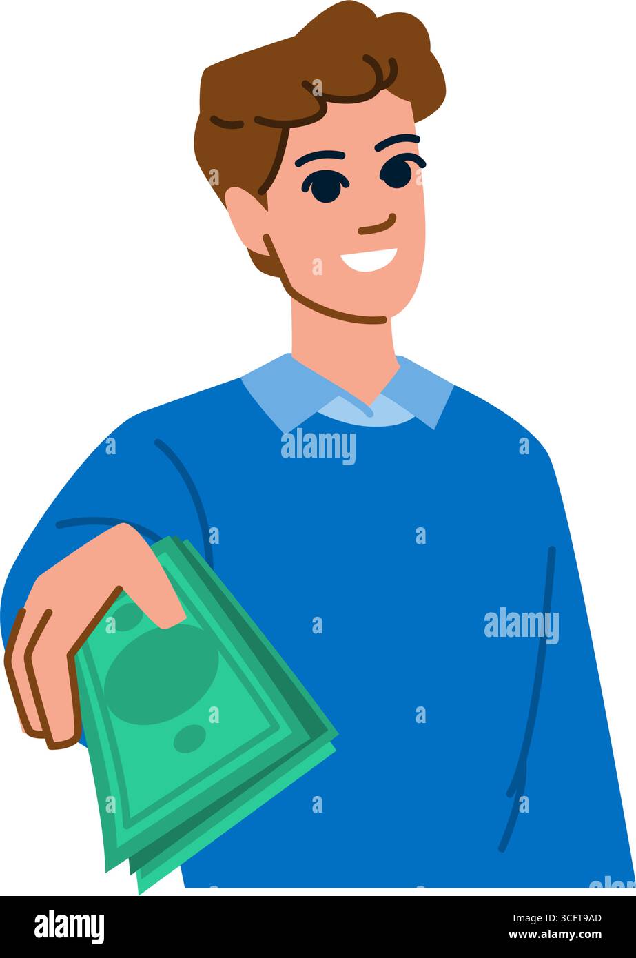 Young man giving money Stock Vector Images - Alamy