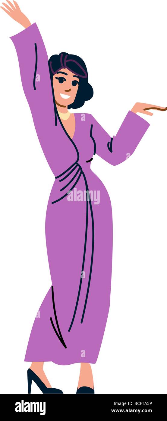 Beautiful young woman dancing music Stock Vector Images - Alamy