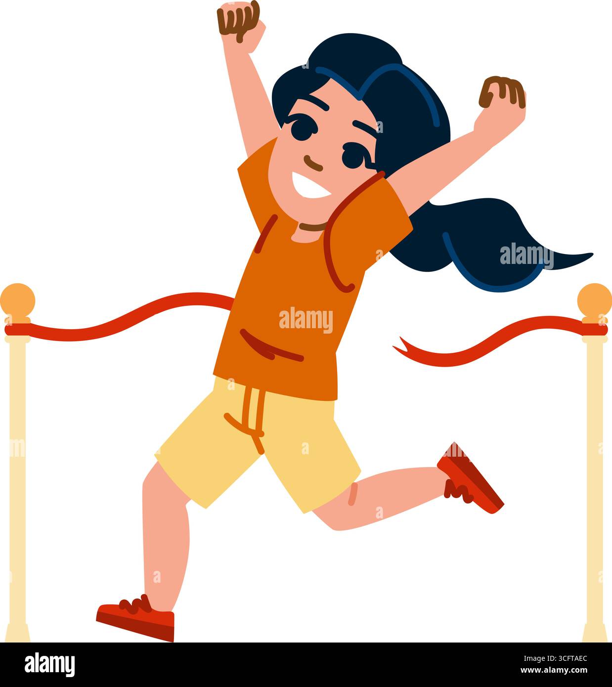 Girl race finish Stock Vector Images - Alamy