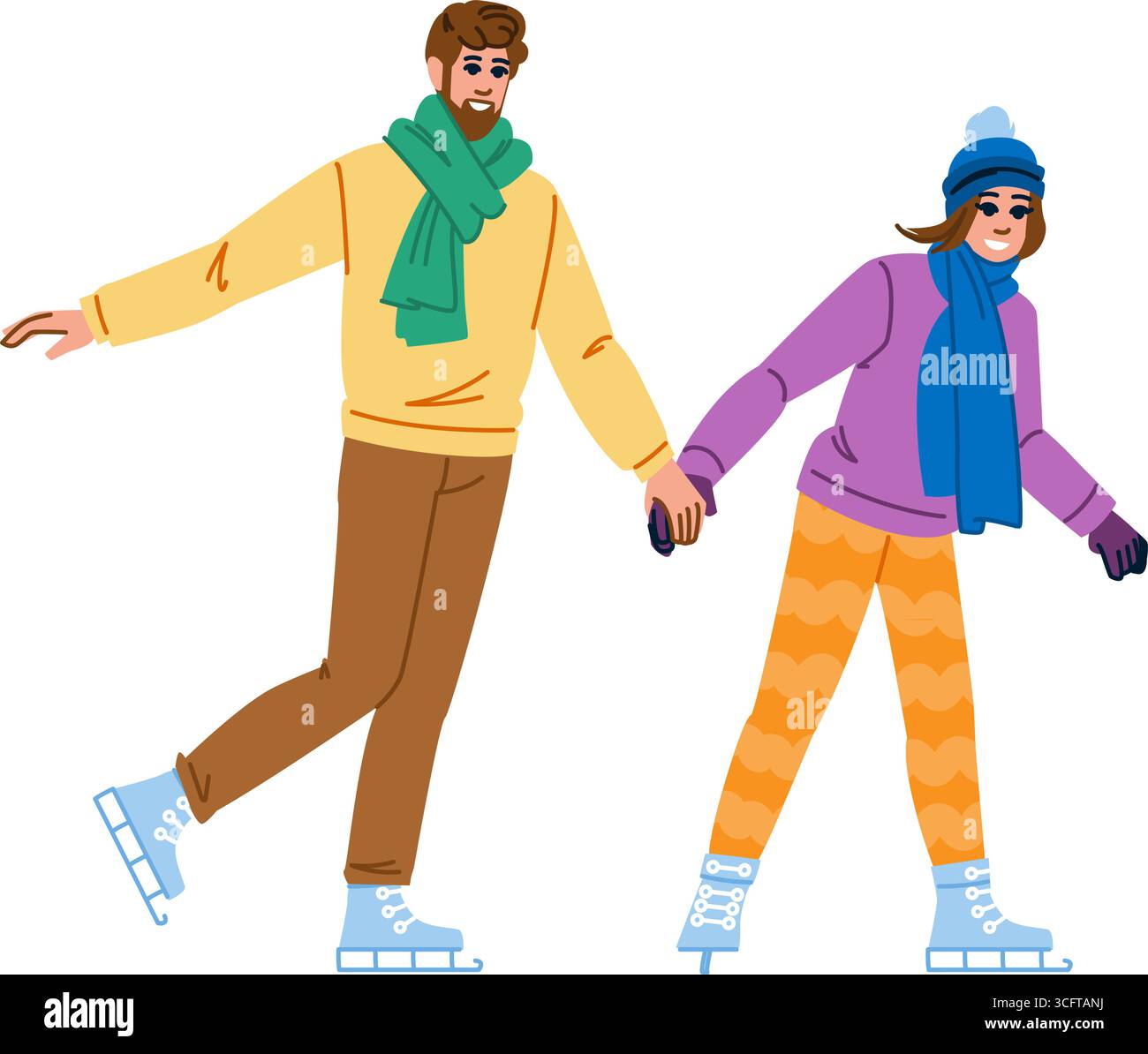 Couple skating christmas Cut Out Stock Images & Pictures - Alamy