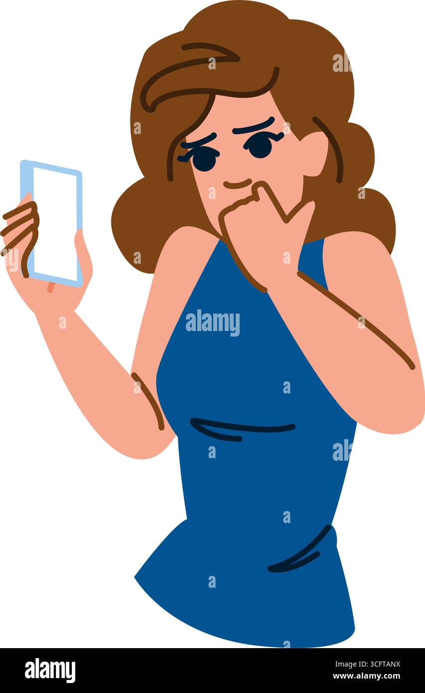 Woman reading message on Stock Vector Images - Alamy