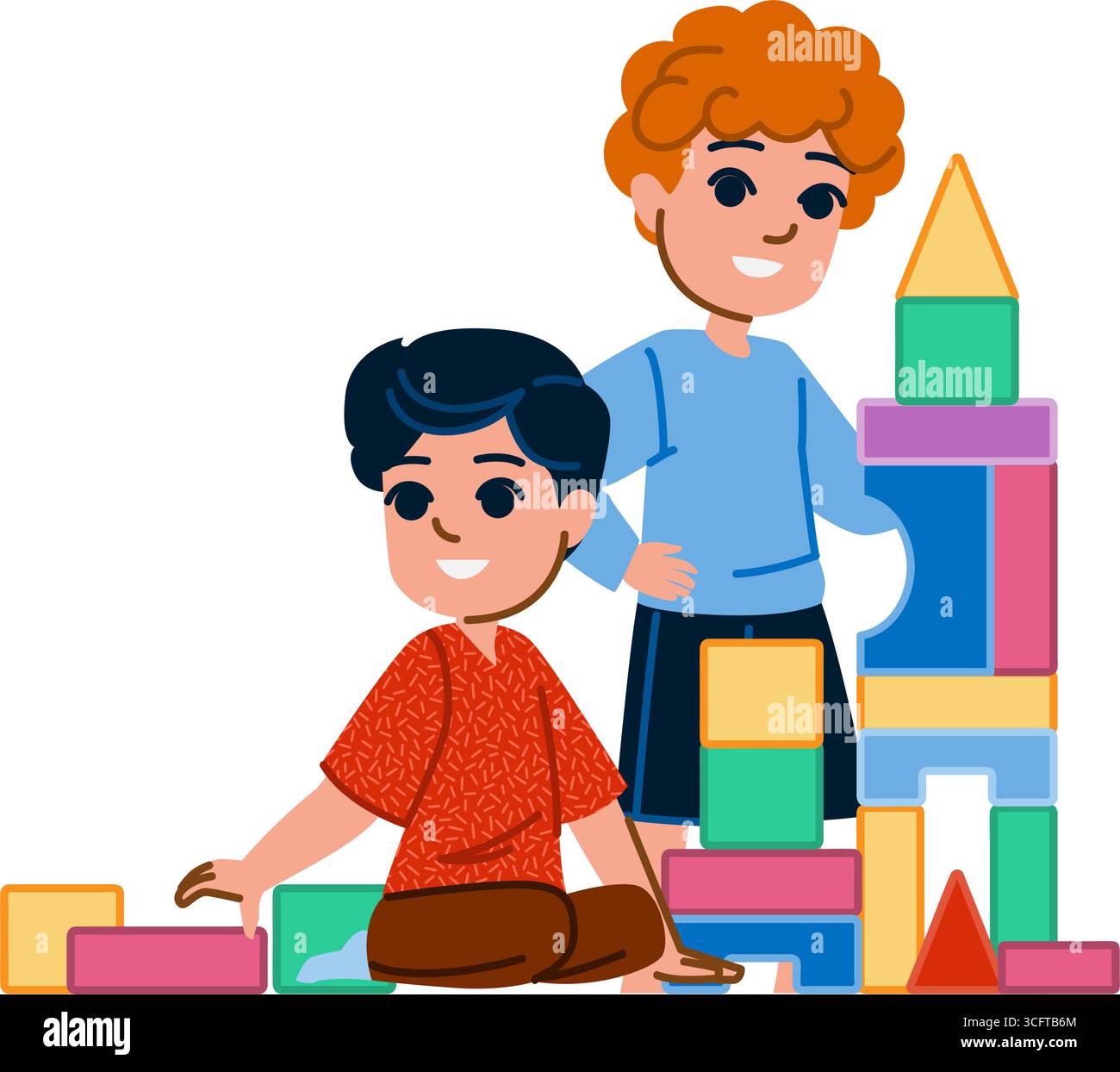 Toddlers with toys Stock Vector Images - Alamy