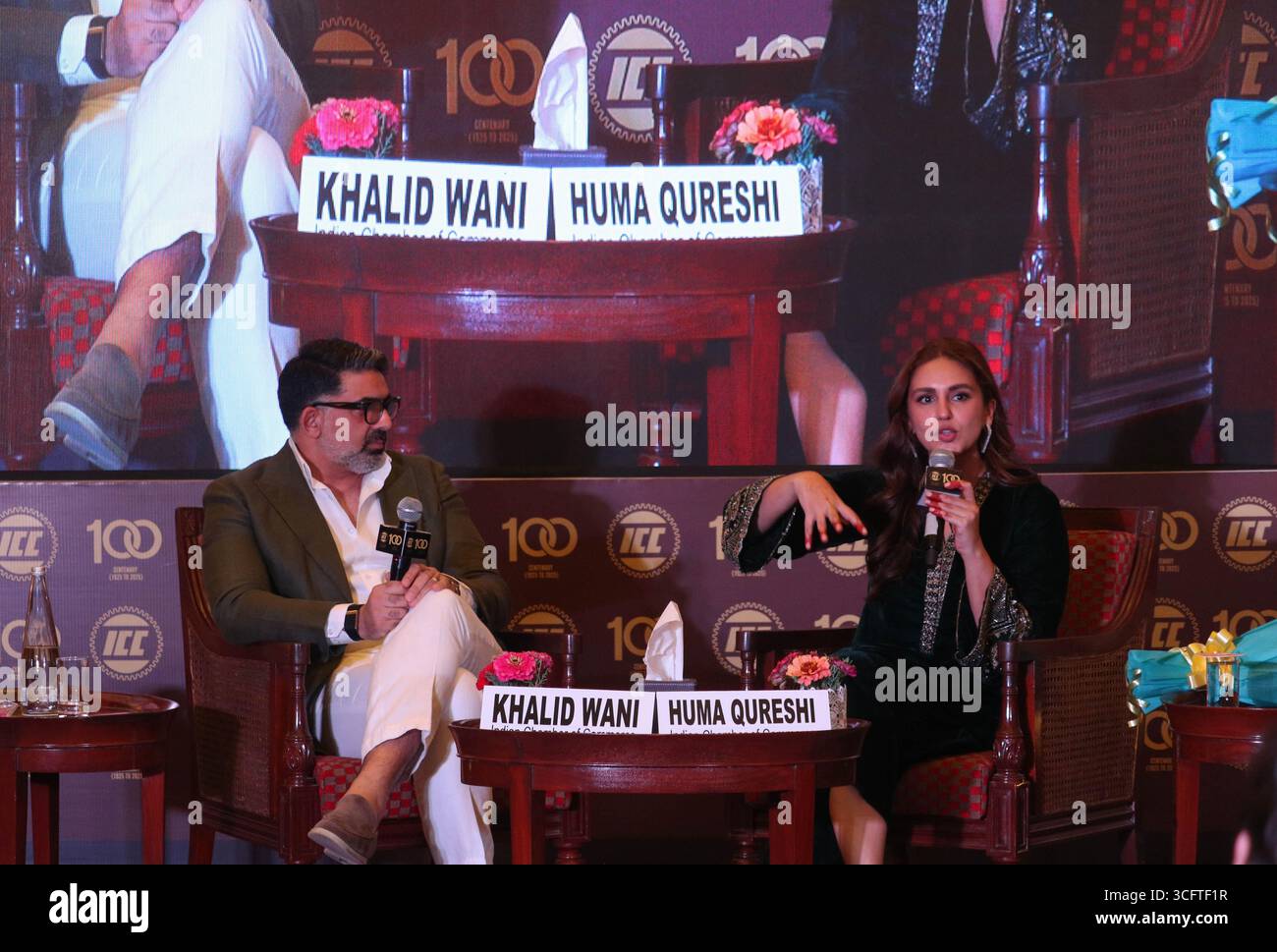 Bollywood actress-author Huma Qureshi and Chairman of the Indian Chamber of Commerce (ICC) Jammu ...
