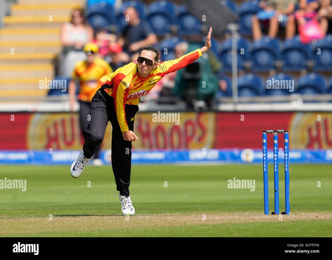 Cardiff,UK, 24 Aug 2025 Ash Gardner of Trent Rockets bowls during the ...
