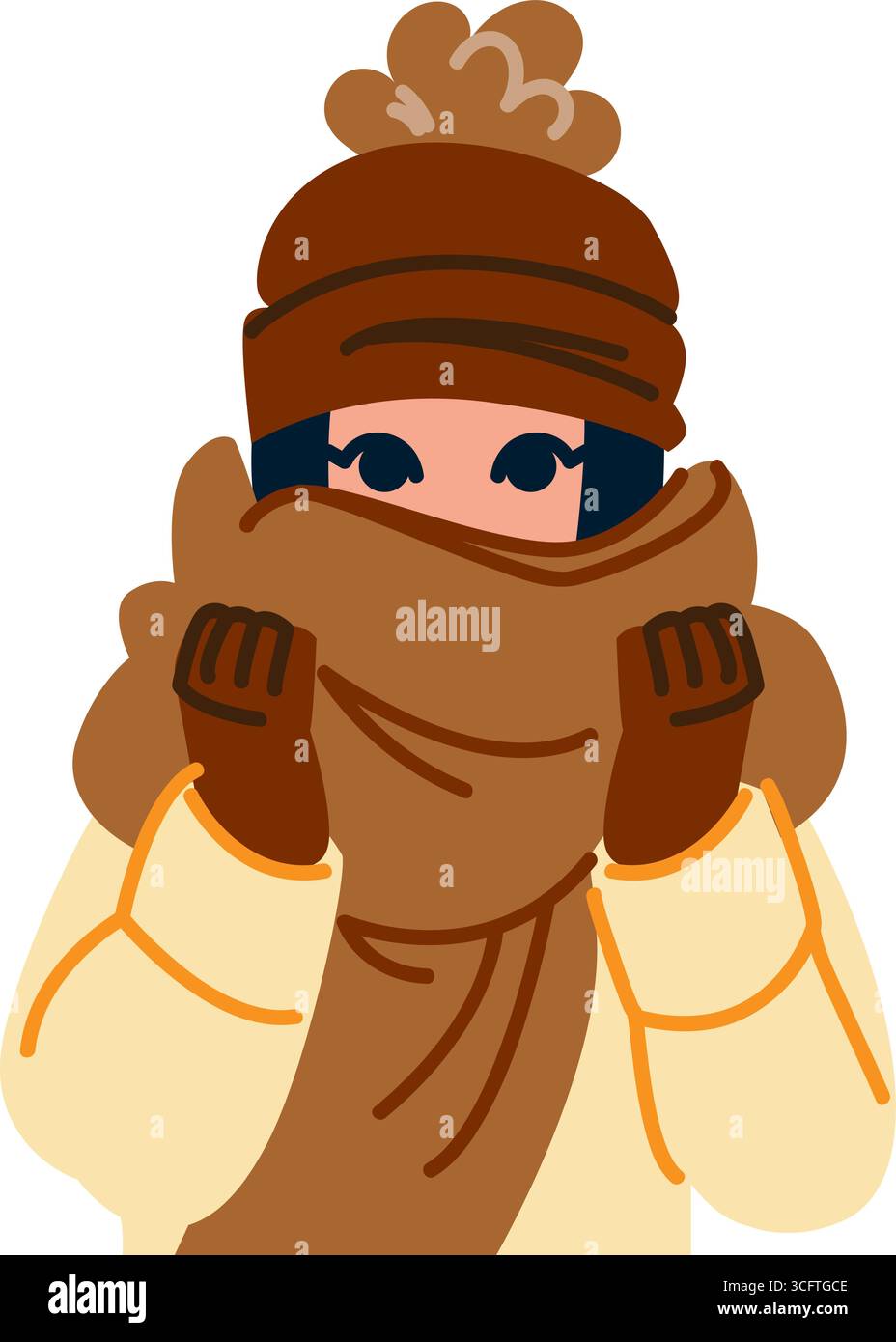 Woman covering face scarf Stock Vector Images - Alamy