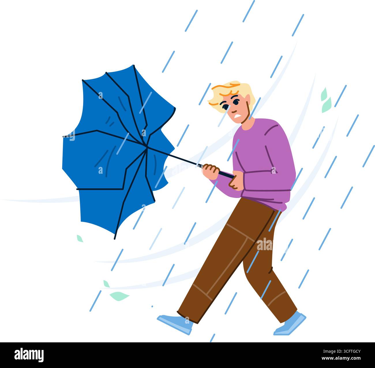 Heavy downpour and umbrella Stock Vector Images - Alamy