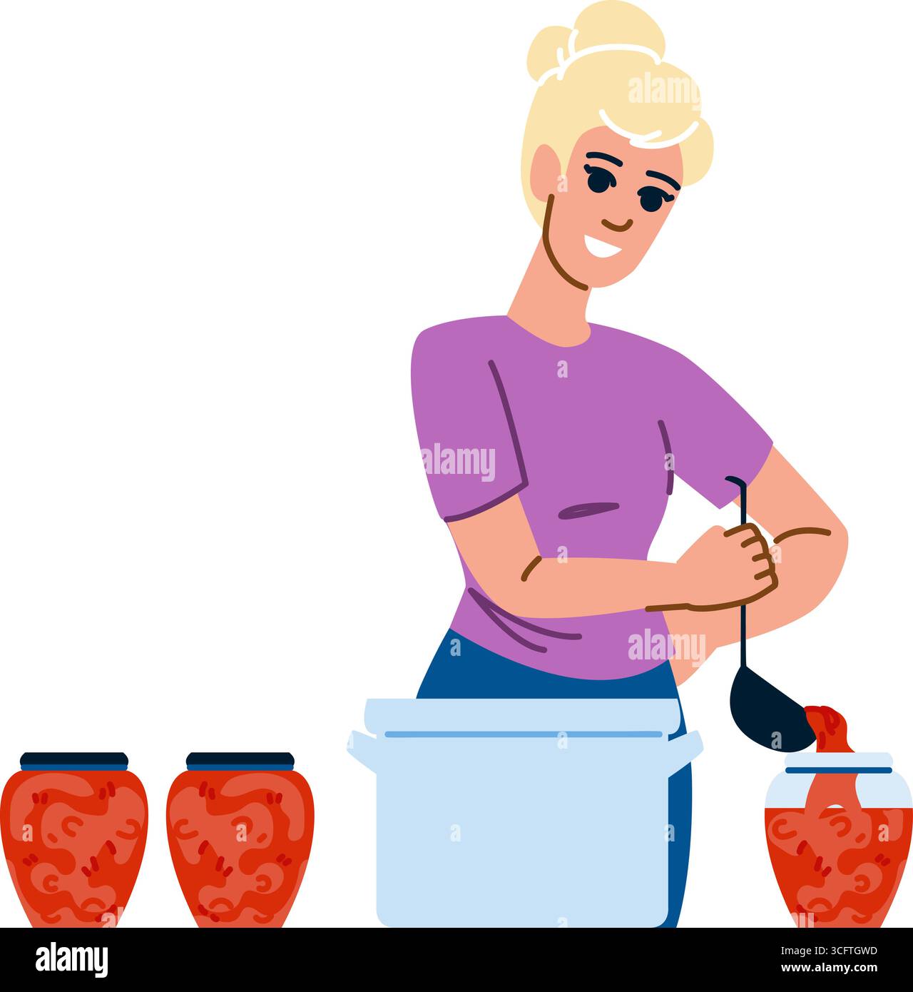 Woman canning tomato sauce hi-res stock photography and images - Alamy