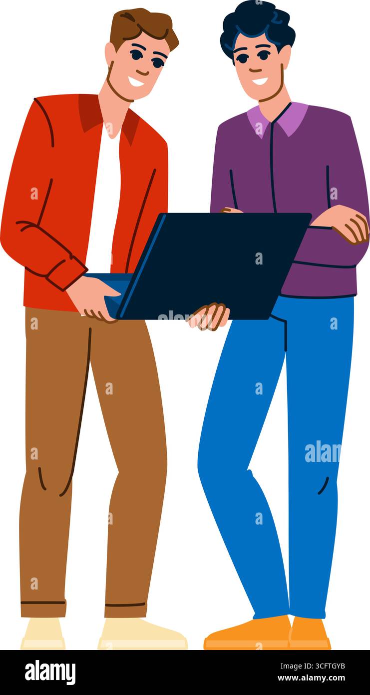 Two men smiling holding Stock Vector Images - Alamy