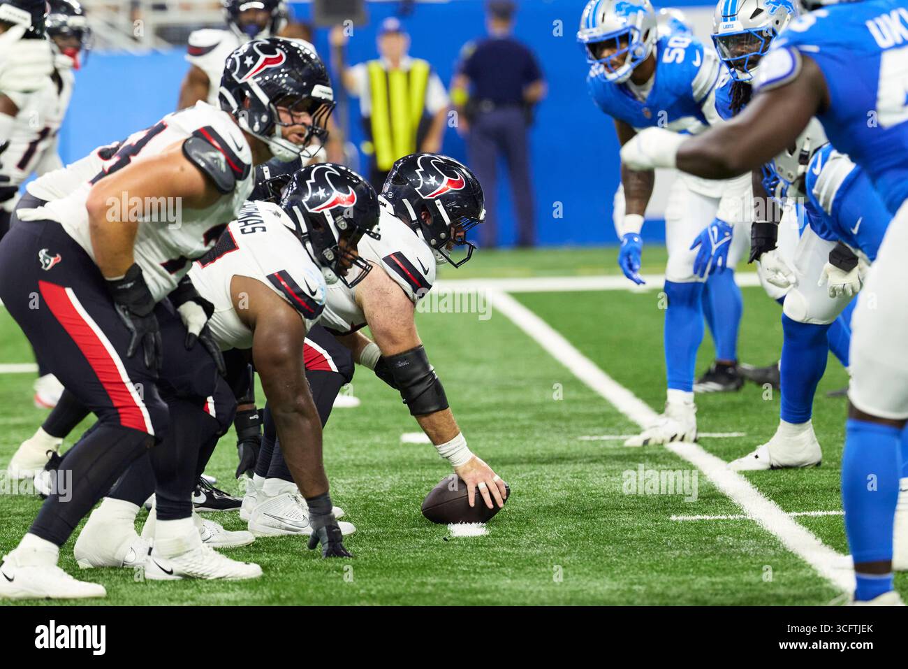 Line of scrimmage during an NFL football game between the Houston ...