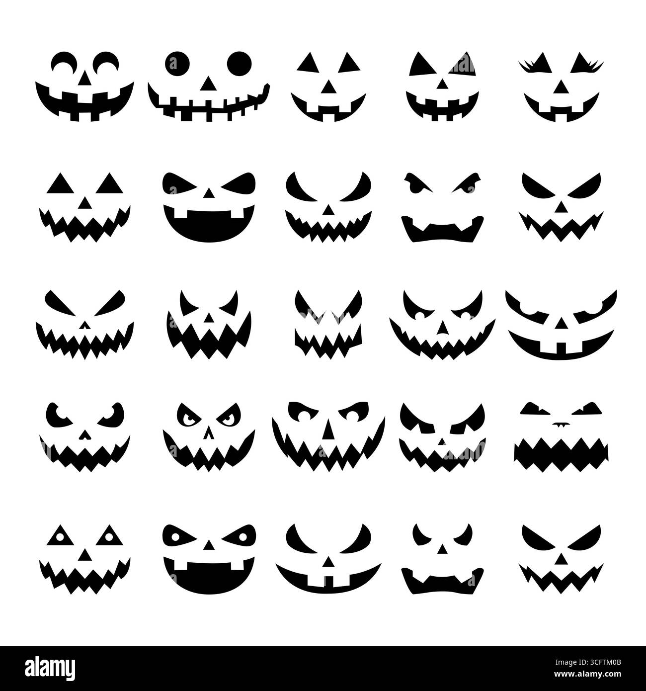 Jack O'Lanterns Pumpkin Faces Bundle Halloween Pumpkin Faces, Pumpkin ...