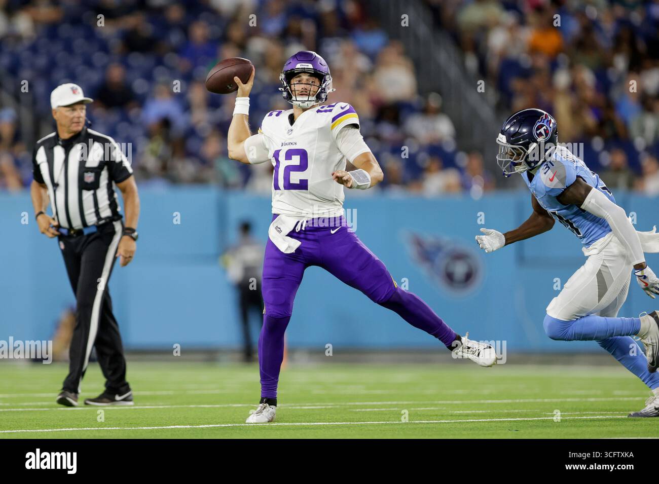 Minnesota Vikings quarterback Max Brosmer (12) passes the ball during ...