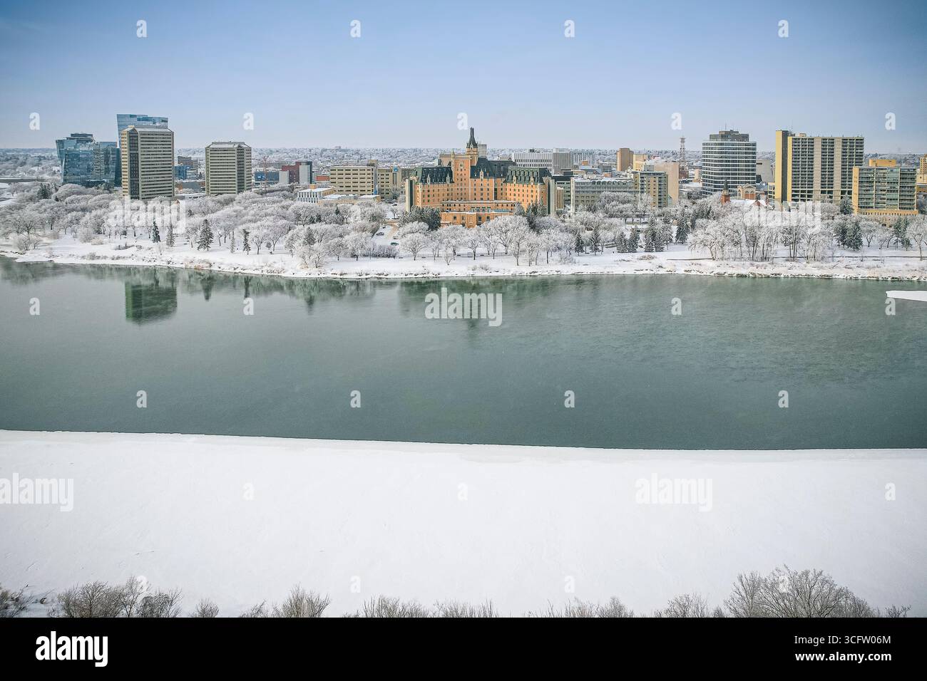 Aerial view of the Central Business District which is Saskatoon’s ...