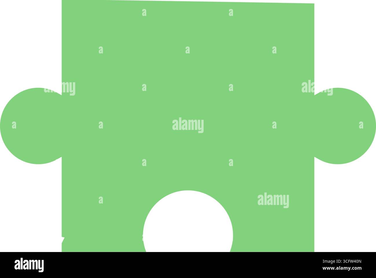 Flat green jigsaw puzzle Cut Out Stock Images & Pictures - Alamy