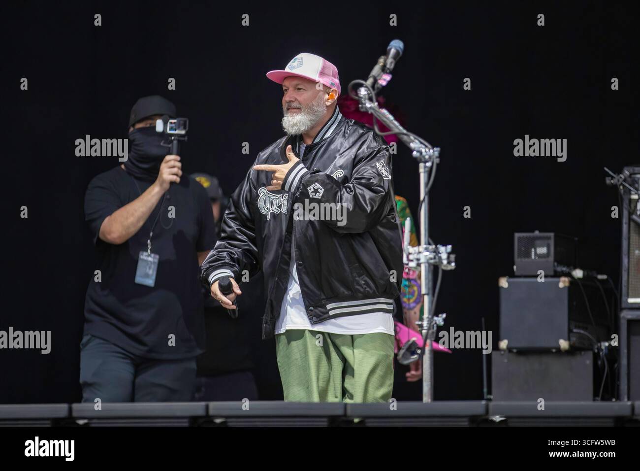 Leeds, England, 24th August, 2025. Limp Bizkit playing the Main Stage ...