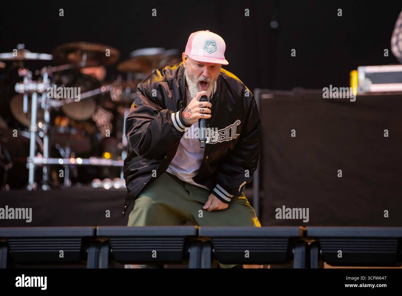 Leeds, England, 24th August, 2025. Limp Bizkit playing the Main Stage ...