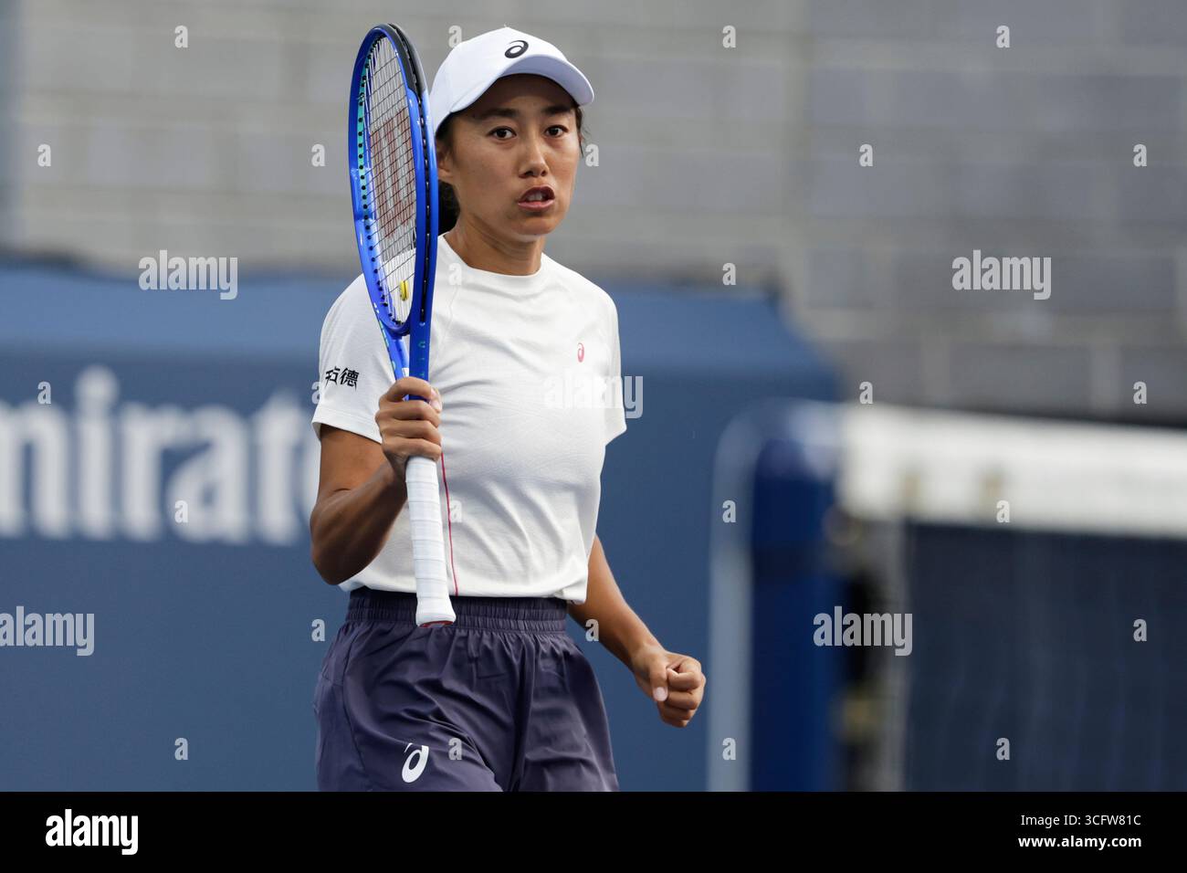 Zhang Shuai, of China, reacts during a match against Belinda Bencic, of ...