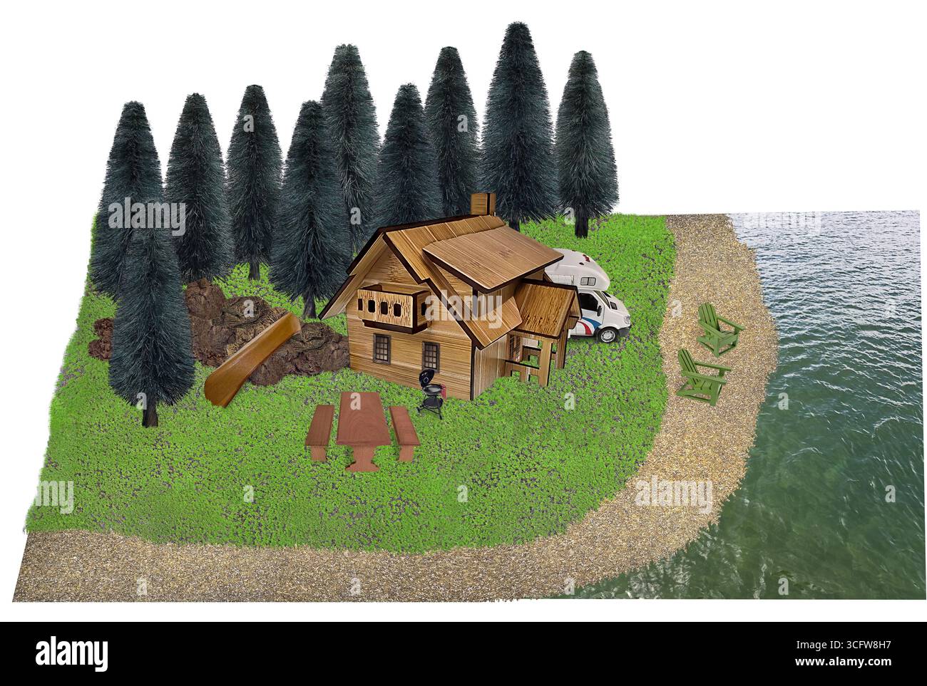 Rustic wooden cabin for vacation time by the ocean Stock Photo - Alamy