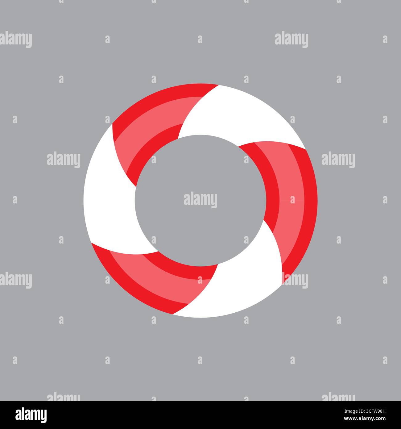 Lifebuoy ring icon. Safety lifeline symbol. Red white float. Vector ...