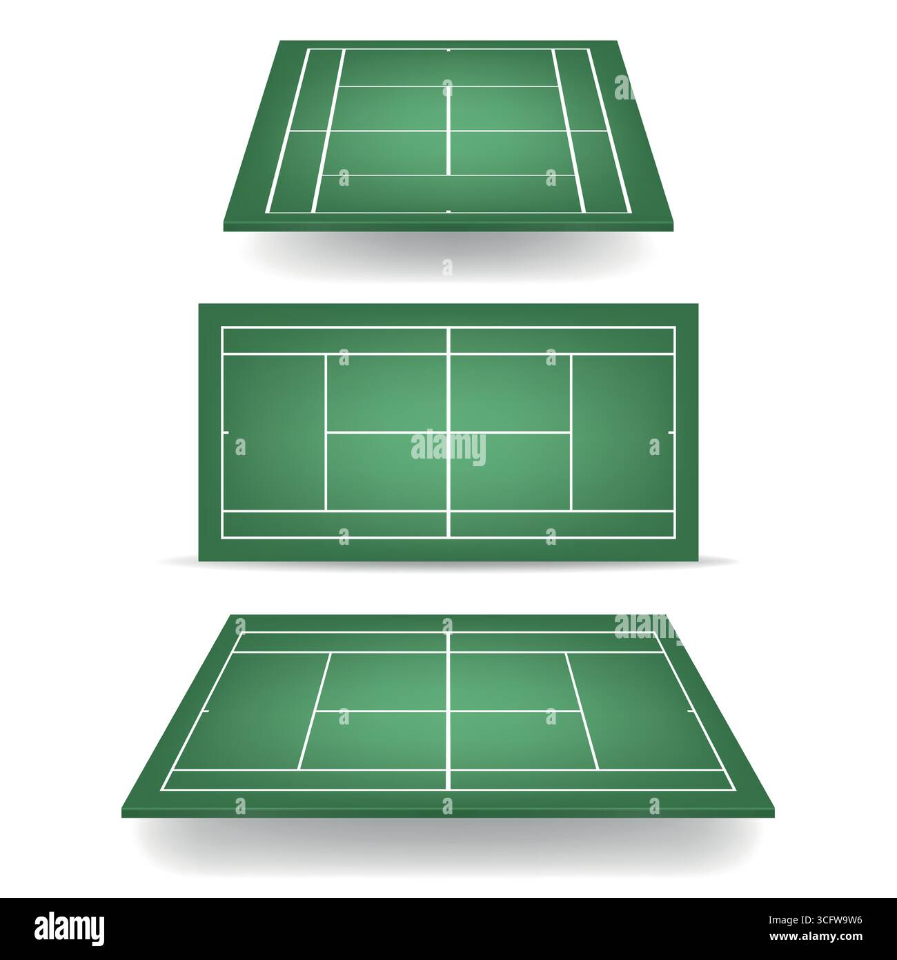 Vector Green Tennis Court Set. Professional Tennis Court Icon. Sports ...