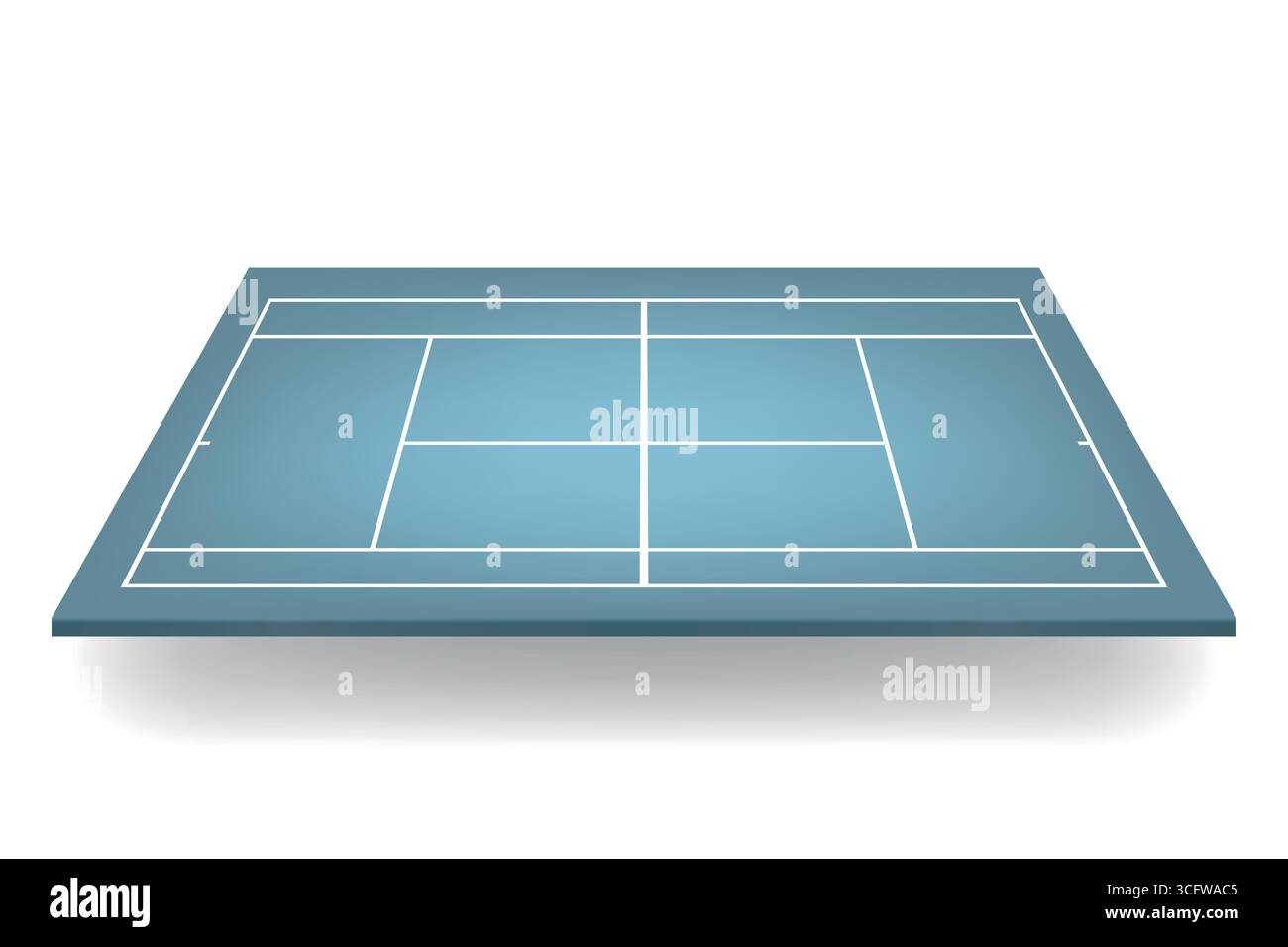 Vector Blue Tennis Court. Realistic Clay Tennis Court Illustration ...