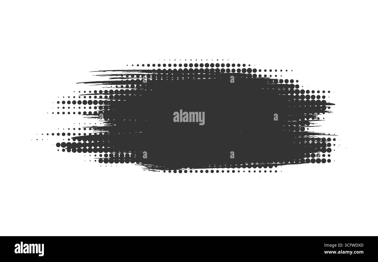 Brush stroke grunge design element, dirty textured spot. Hand drawn ...