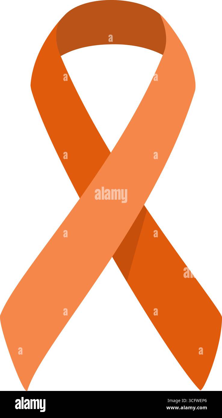 Orange awareness ribbon used for leukemia cancer fundraising vector ...