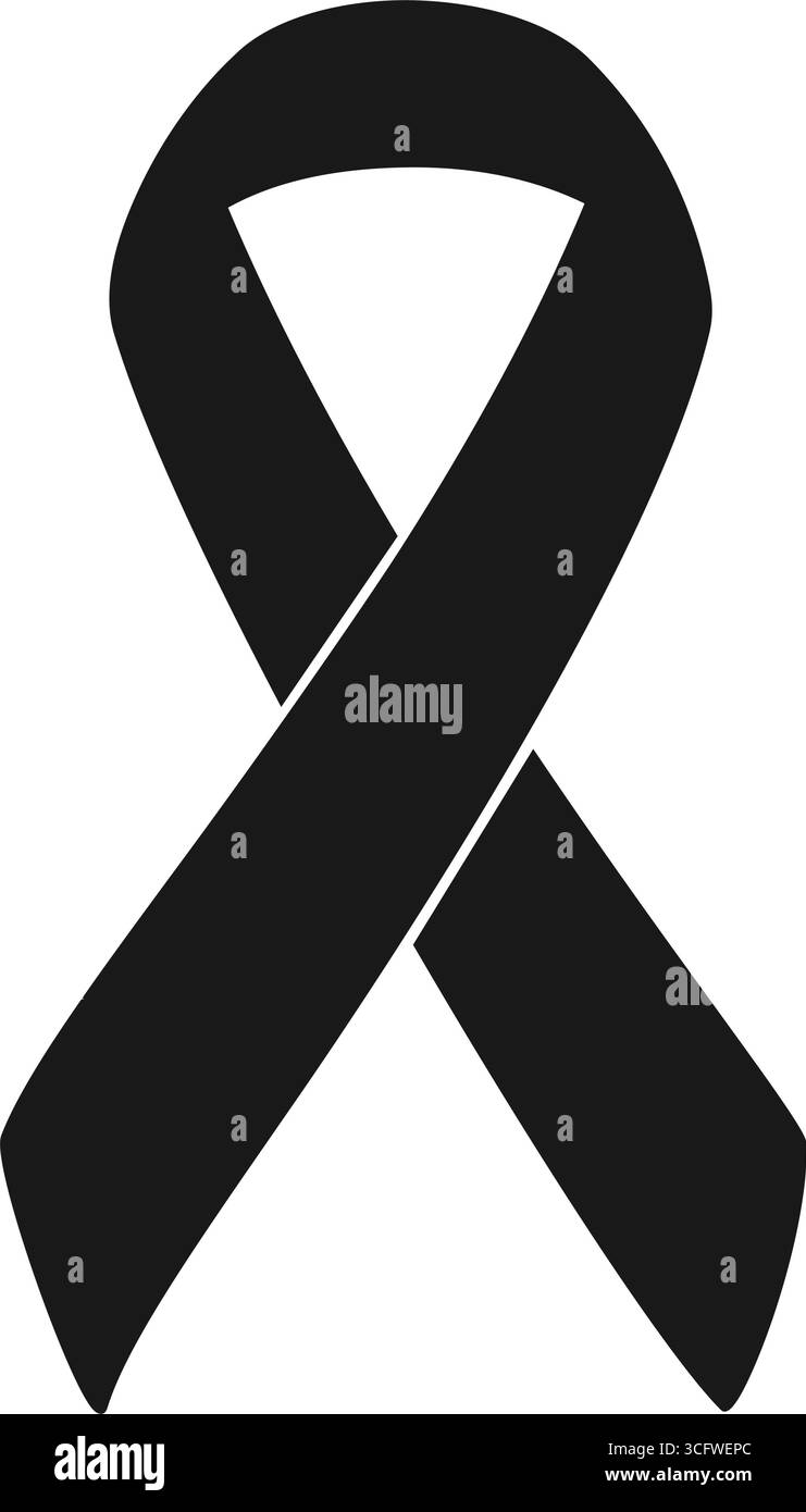 Black generic awareness ribbon silhouette vector Stock Vector Image ...