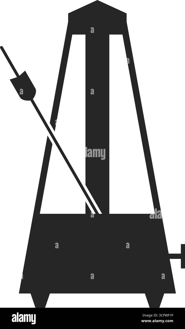 Classic black mechanical metronome for accurate timing and tempo ...