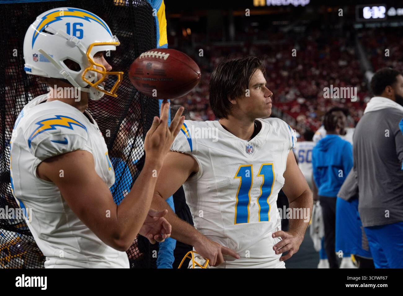 Aug 23, 2025; Santa Clara, California, USA; Los Angeles Chargers place ...