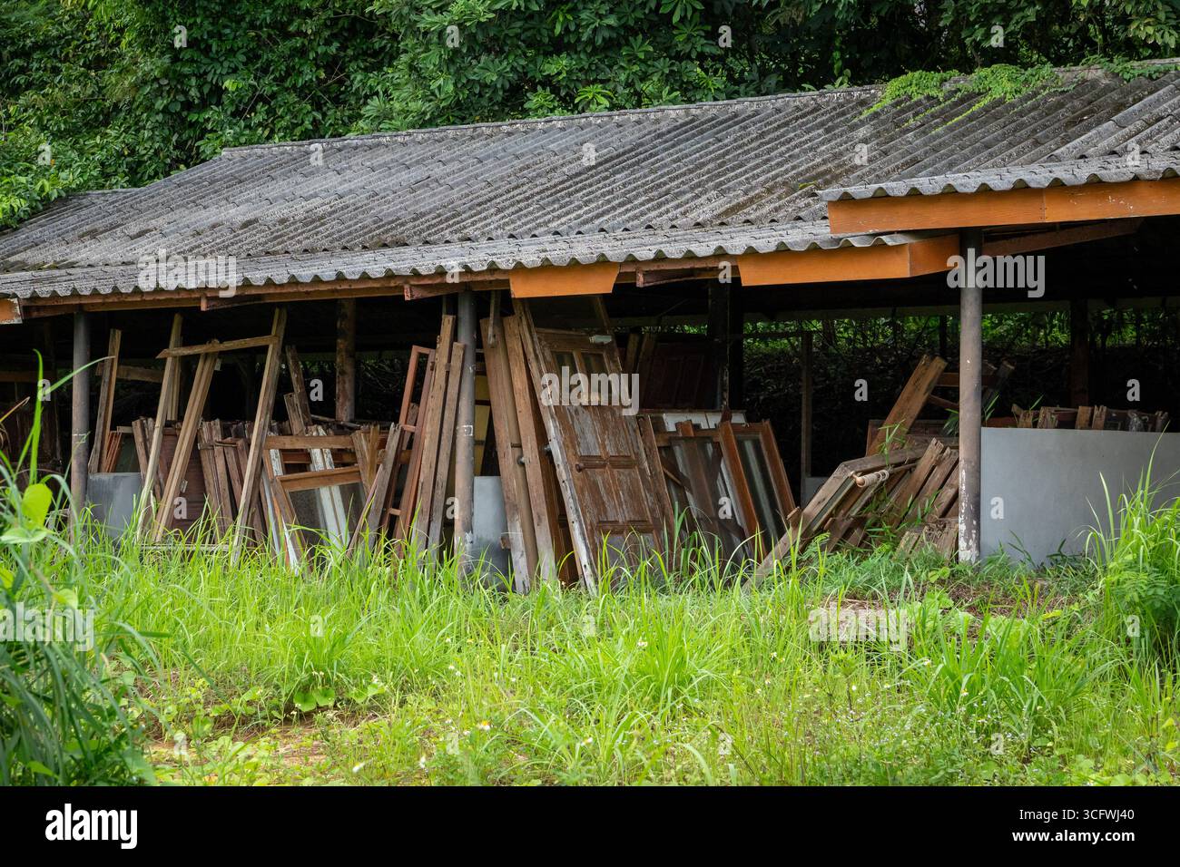 An outdoor storage seen at the Galaxy Hotel known as the abandoned ...