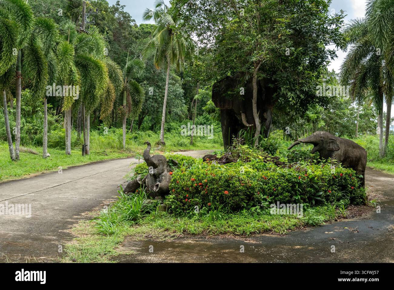 A view of a park of the abandoned Koh Chang Grand Lagoona Resort ...
