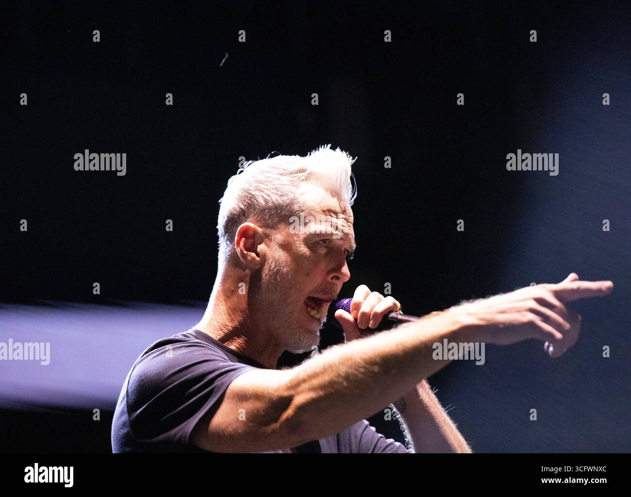 Newport, RI. August 23, 2025.Fitz and the Tantrums lead singer Michael ...