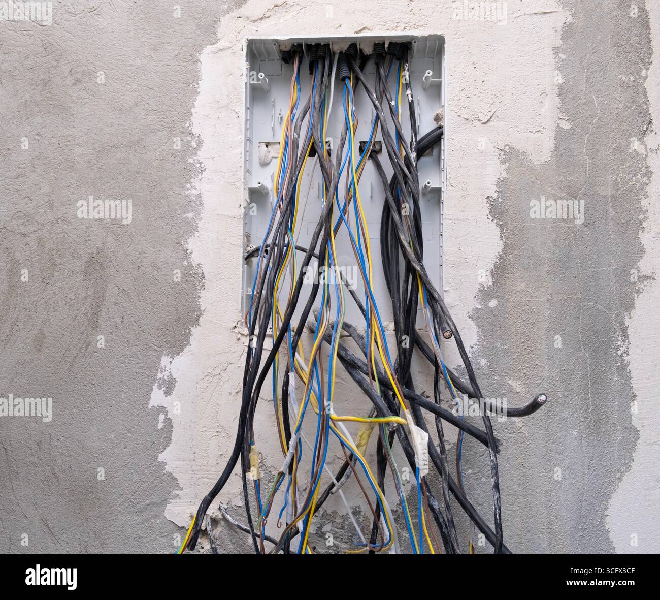 Electric control panel enclosure distribution electricity disorganized ...
