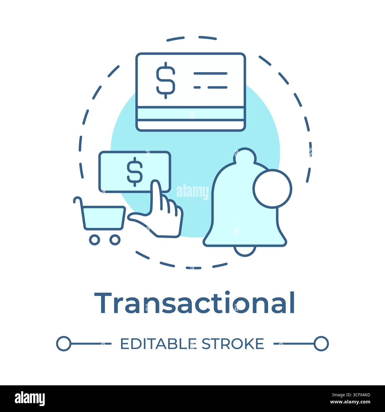 Transactional soft blue concept icon Stock Vector Image & Art - Alamy