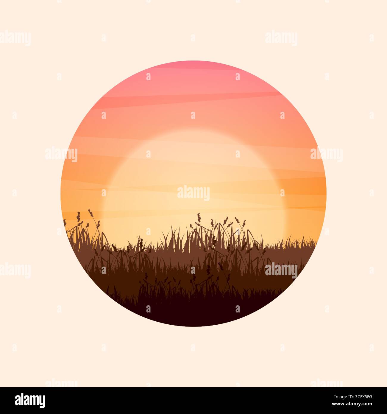 Summer grassy field old Stock Vector Images - Alamy