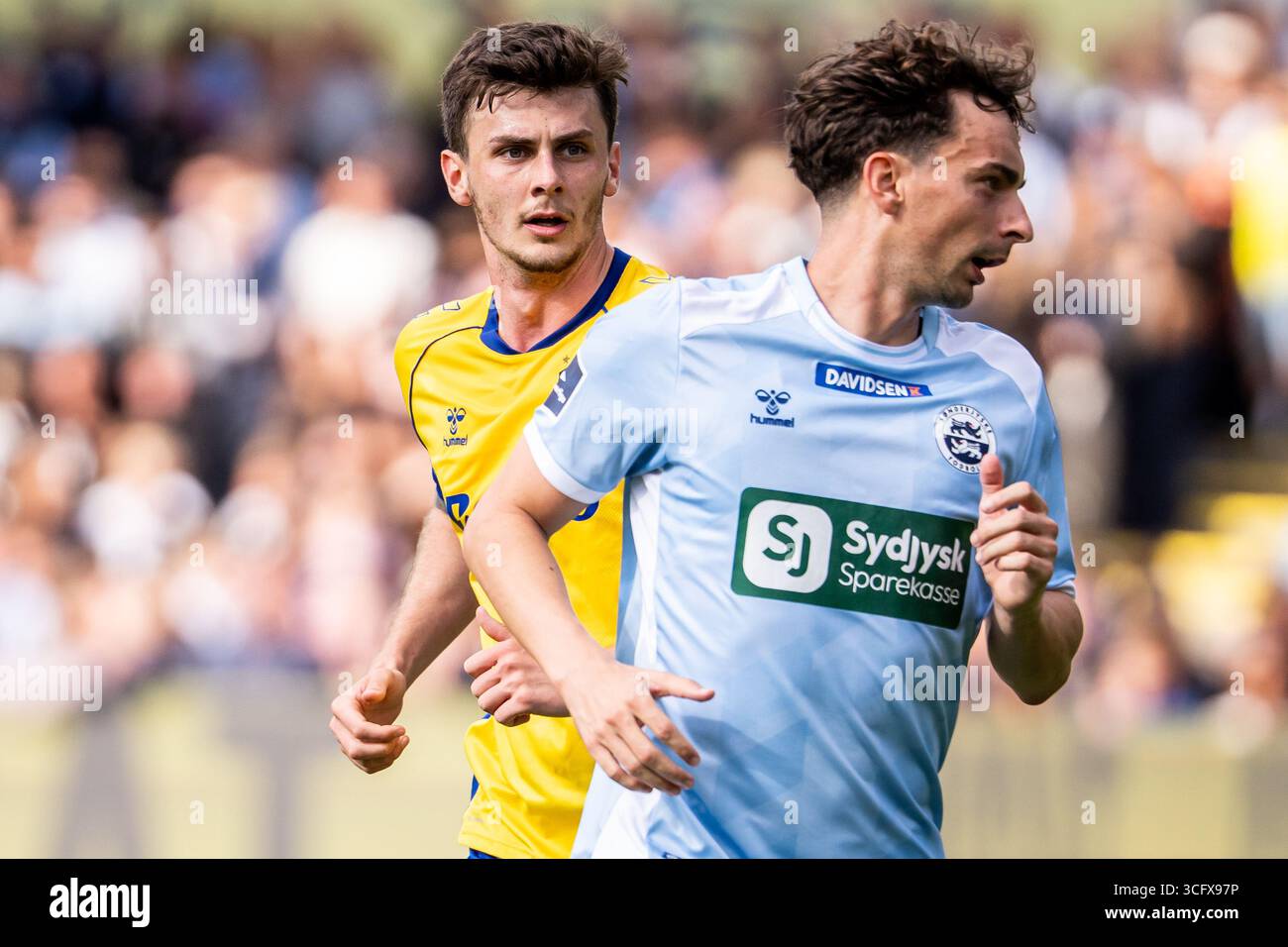 Haderslev, Denmark. 24th, August 2025. Benjamin Tahirovic (8) of Broendby IF seen during the 3F ...
