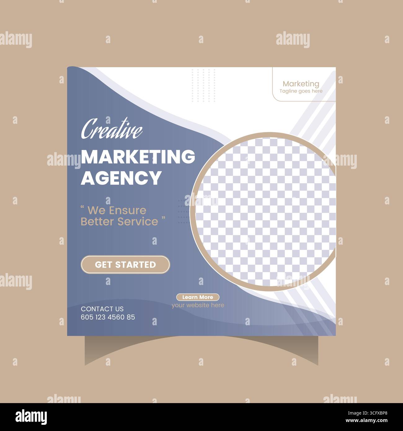 Modern marketing agency social media post template with circular image ...