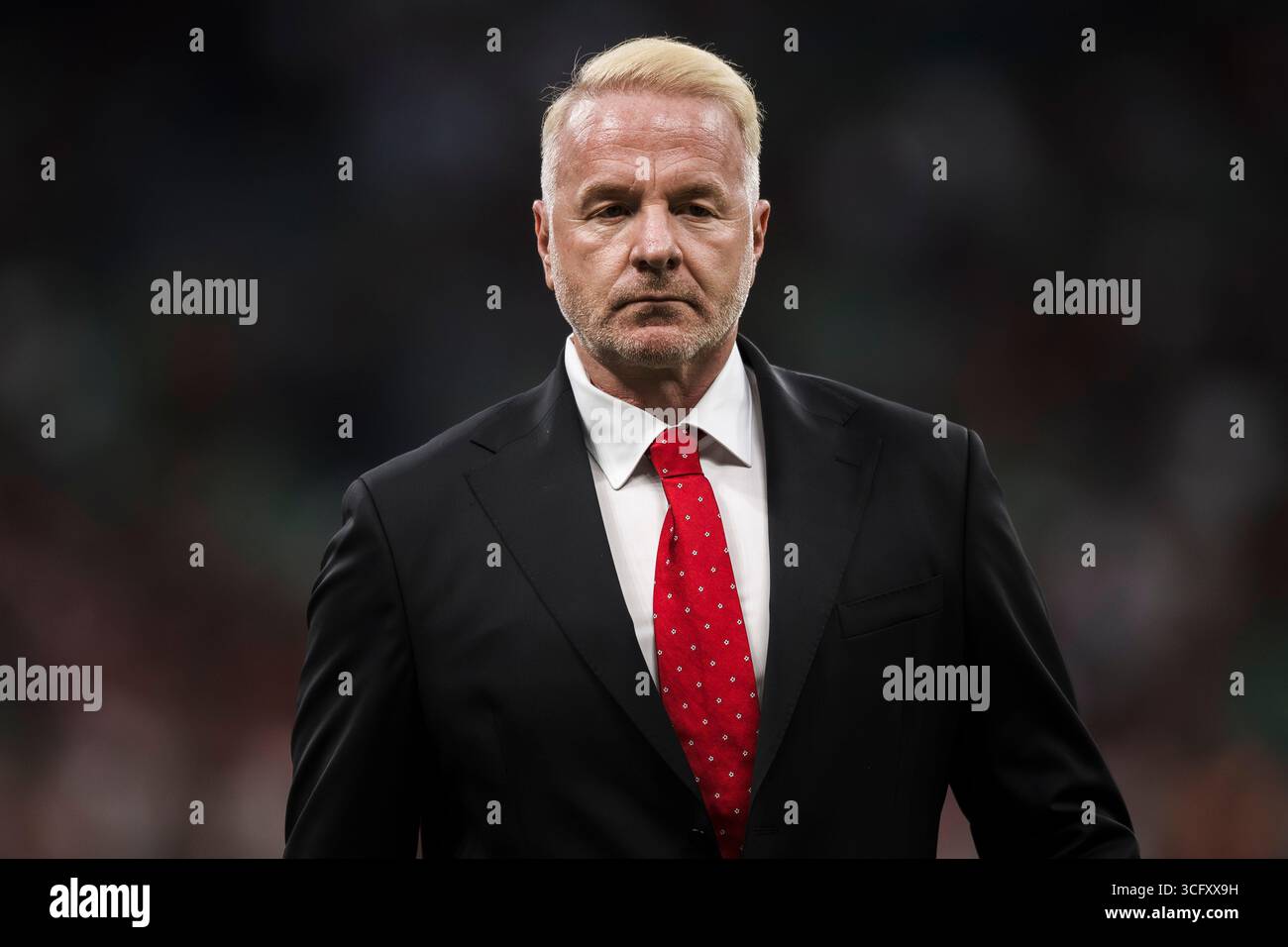 Igli Tare, sporting director of AC Milan, looks on prior to the Serie A ...