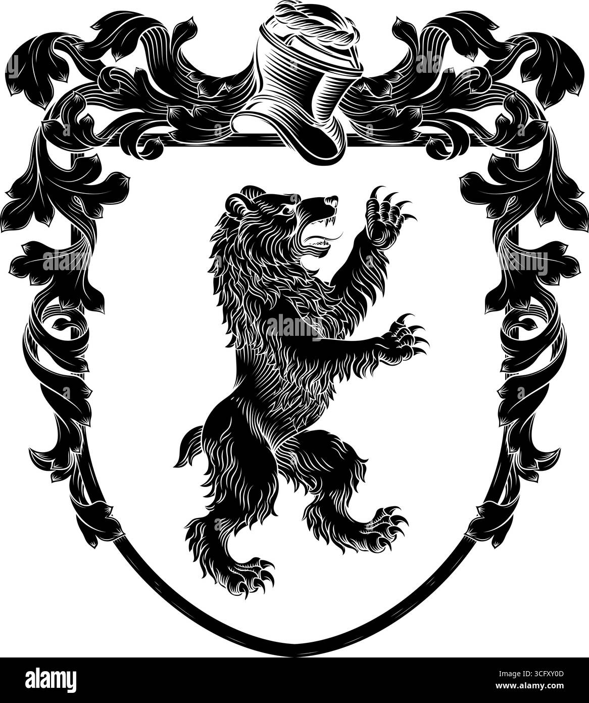 Bear Coat of Arms Family Crest Heraldic Shield Stock Vector Image & Art ...