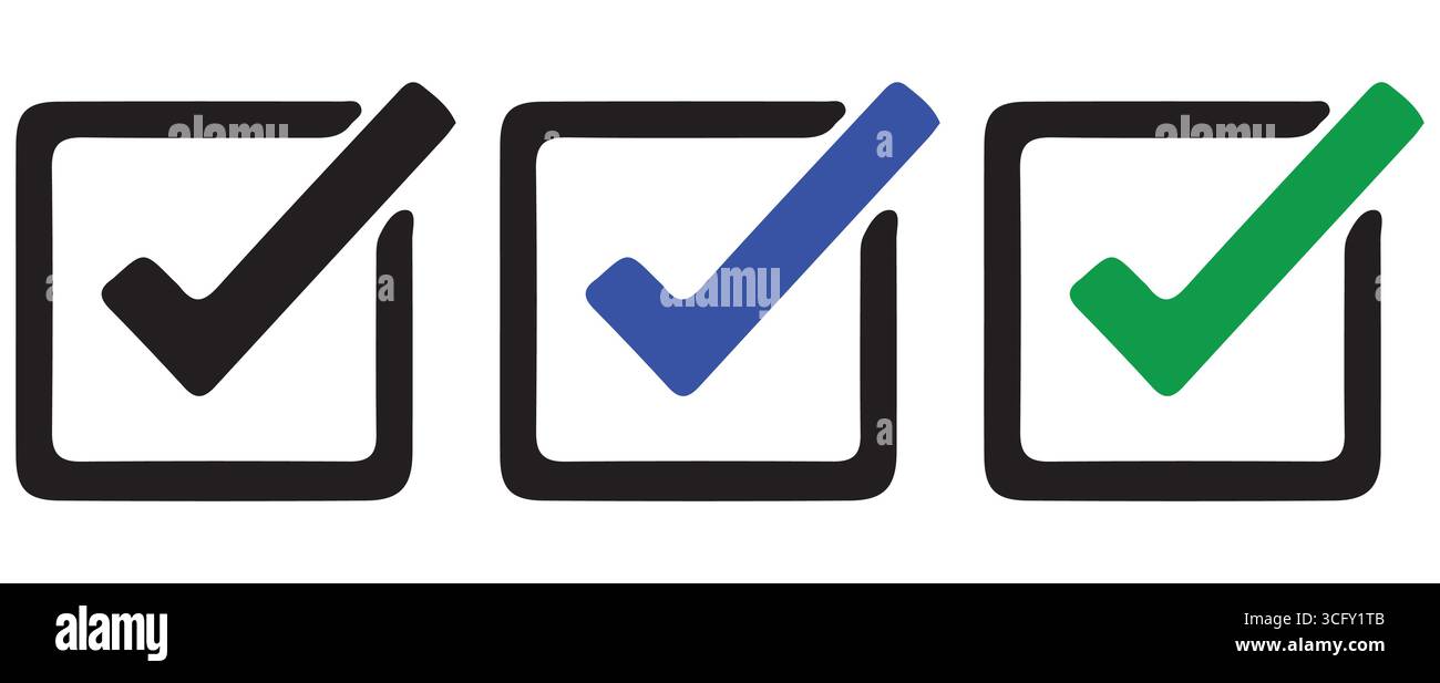 Check mark style Cut Out Stock Images & Pictures - Alamy