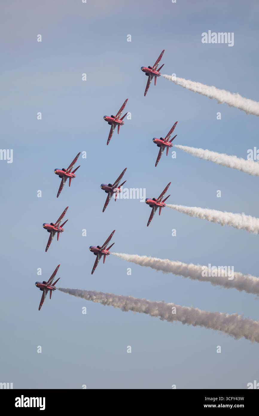 BAE Hawk T1A aircraft of the Royal Air Force Aerobatic Team, The Red ...
